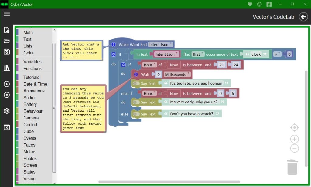 Cyb3rVector - code Vector with Blockly • thedroidyouarelookingfor